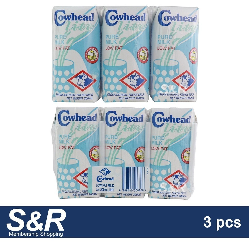 Cowhead Lite UHT Low Fat Pure Milk (200mL x 3pcs) | Shopee Philippines