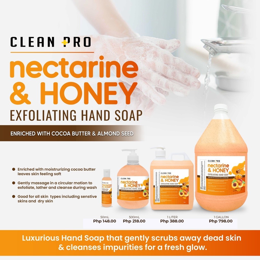 Clean Pro Hand Soap Exfoliating Nectarine And Honey Scent 500Ml ...