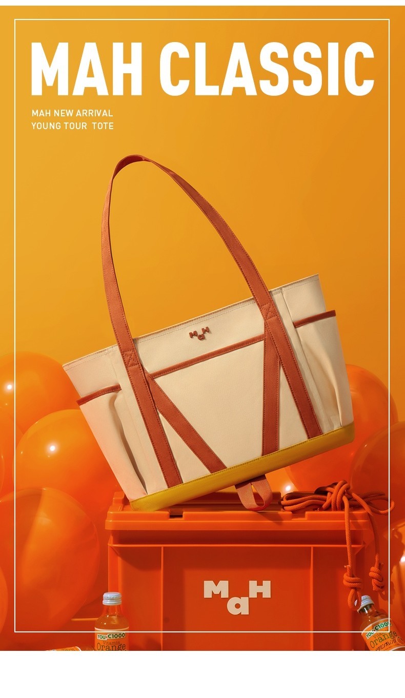 MAH 22550 Large Capacity Tote Bag Canvas Handbag Commuter Shoulder Bag ...