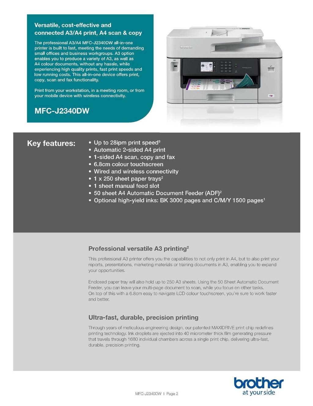 Brother MFC-J2340DW Inkjet Printer J2340 | Shopee Philippines