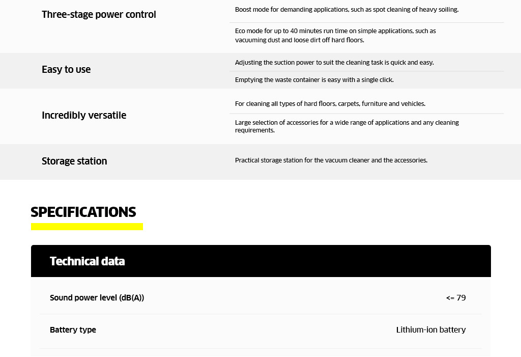 Karcher VCS 3 Handheld Cordless Vacuum Cleaner Portable Powerful ...