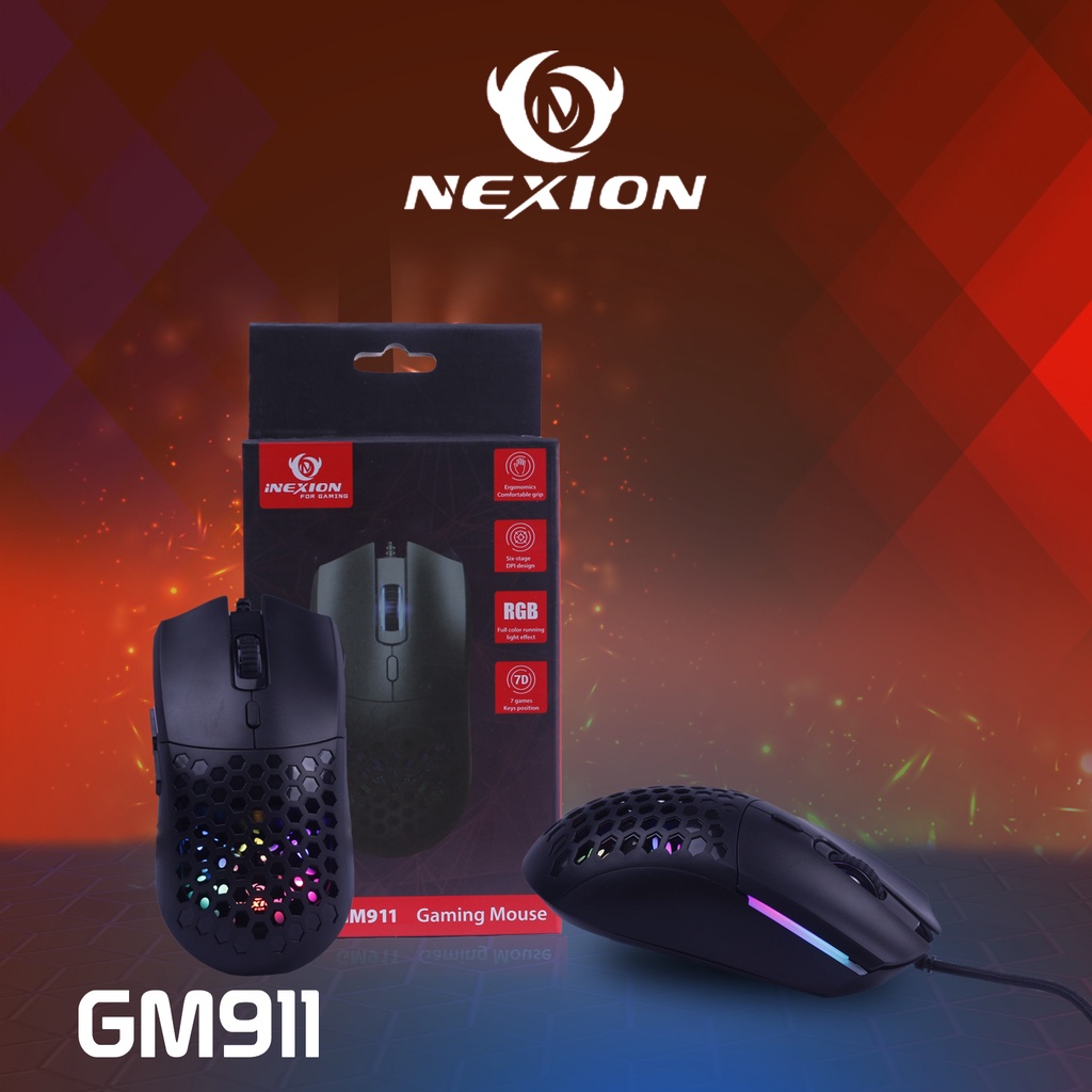 Nexion GM911 New Design RGB 7D Gaming Mouse have memory Six Stage Dpi ...
