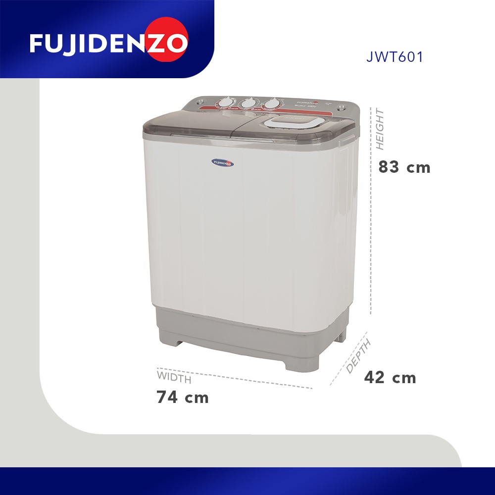 Fujidenzo 6 Kg Twin Tub Washing Machine JWT-601 (Gray) | Shopee Philippines