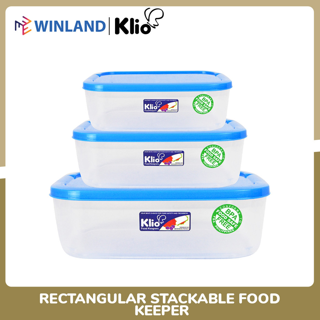 Klio by Winland Rectangular Stackable Food Keeper Kitchenware Container ...