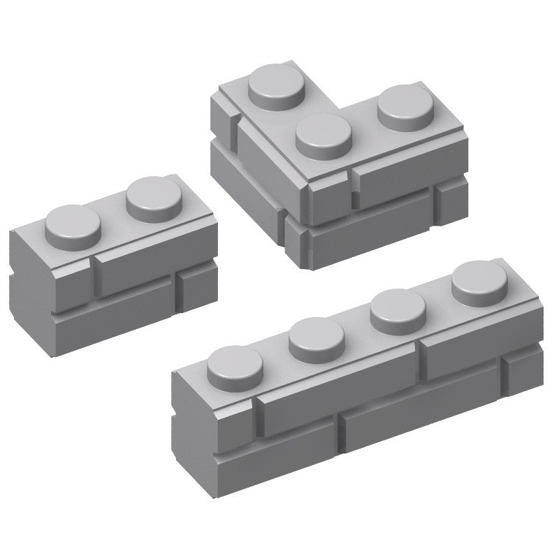 Wall Brick Modified 1x2 with Masonry Profile 98283 15533 Building ...