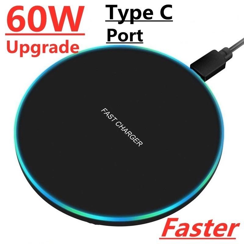 (Local seller) 60W Wireless Charger USB C Fast Charging Pad Quick ...