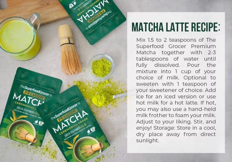 The Superfood Grocer Premium Ceremonial Grade Matcha Powder 50g ...