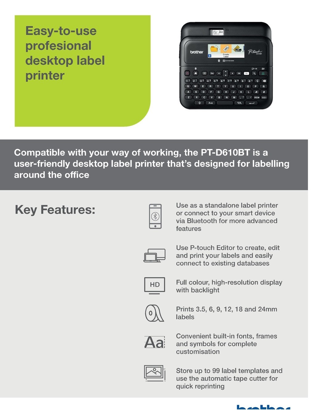 Brother PT-D610BT Label Printer D610 | Shopee Philippines