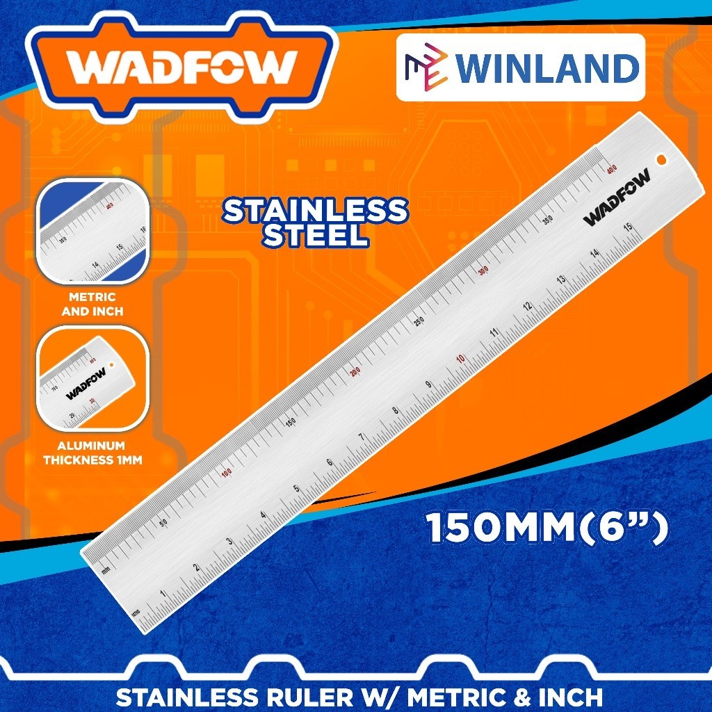 Wadfow by Winland Heavy Duty 6" /150Mm Stainless Steel Ruler With ...