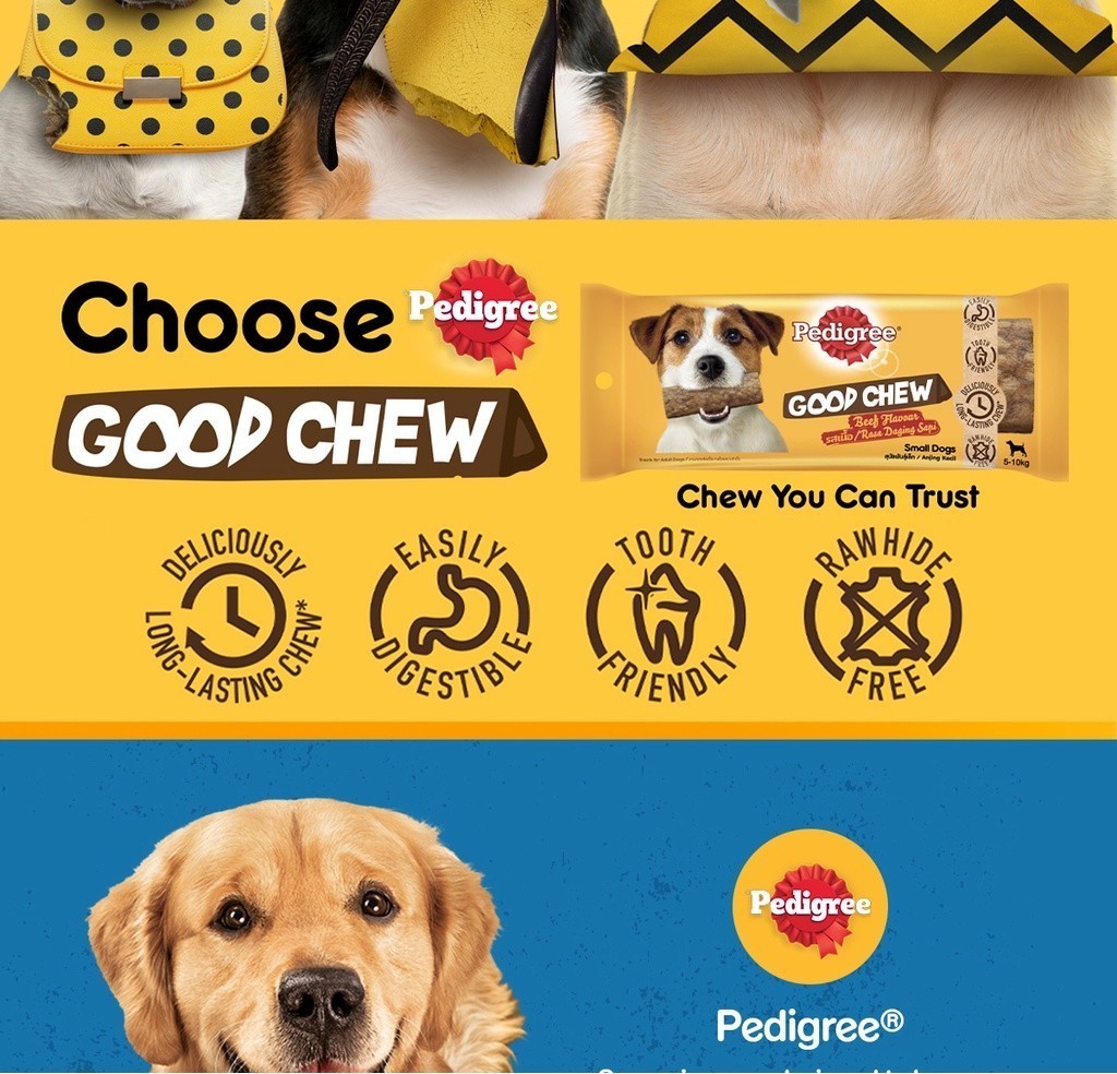 PEDIGREE Dog Treats Good Chew Dog Treat for Medium Dogs in Beef Flavor ...