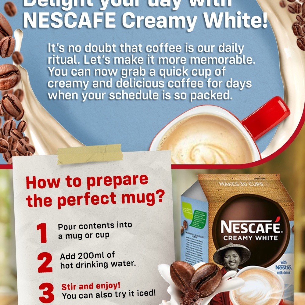 Nescafé Creamy White 3 in 1 Instant Coffee 20g Pack of 20 Creamy Coffee ...