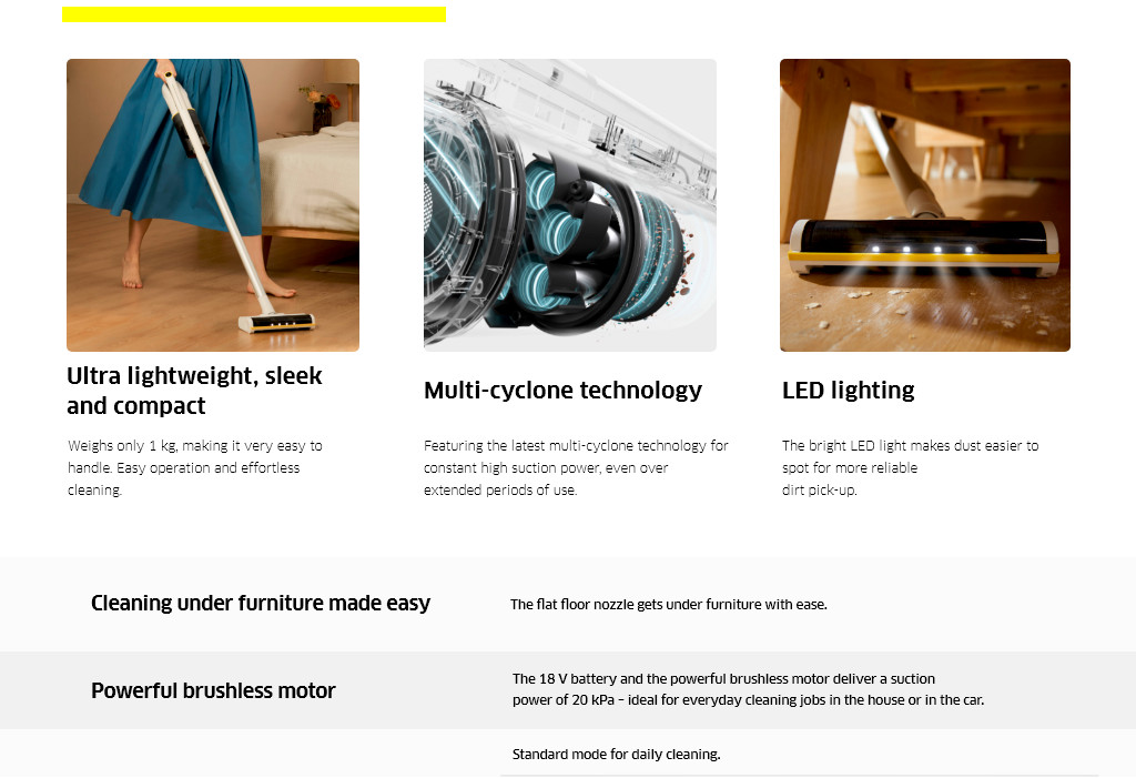 Karcher VCS 3 Handheld Cordless Vacuum Cleaner Portable Powerful ...