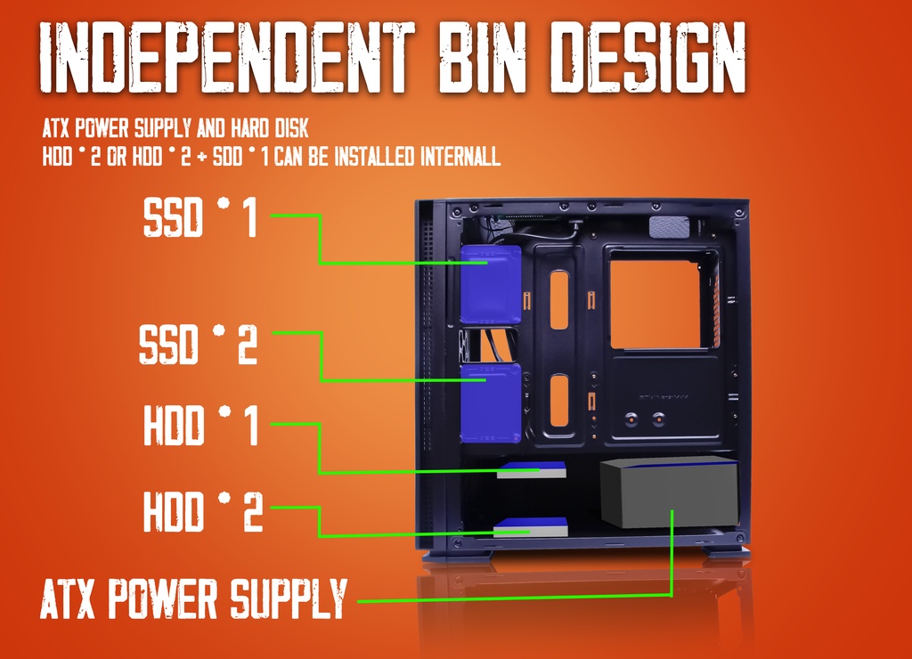 YGT B-709 black white Tempered Glass Micro-ATX/ITX Gaming PC/ Desktop ...