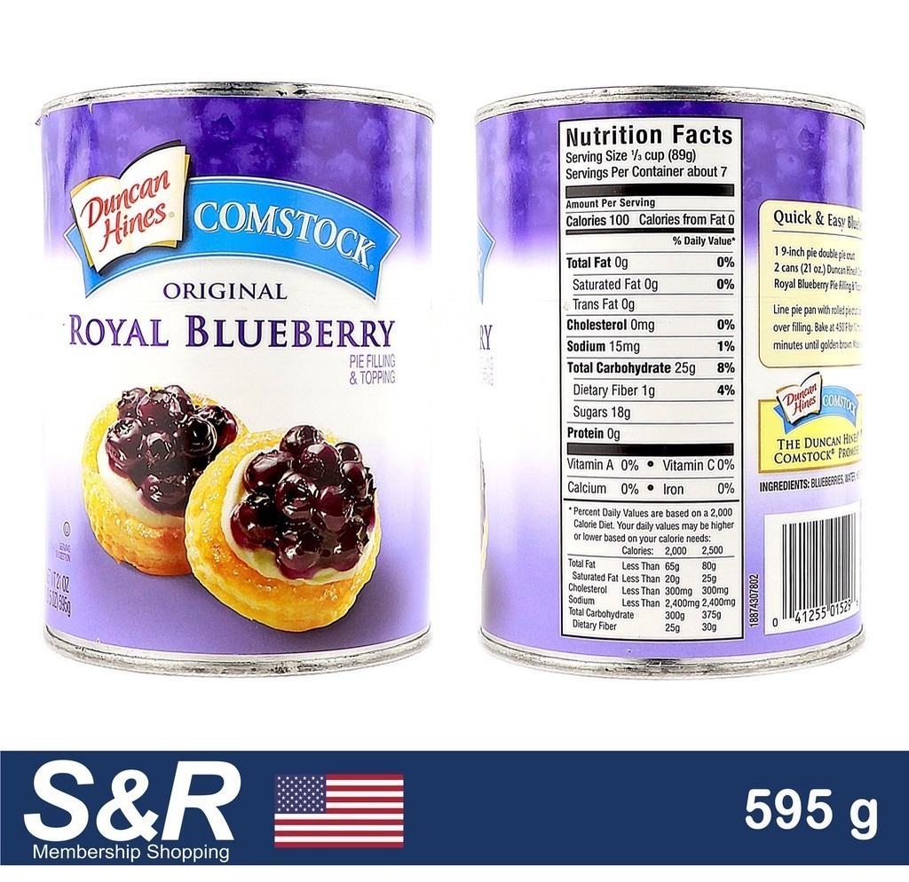 Duncan Hines Comstock Original Royal Blueberry Pie Filling & Topping ...