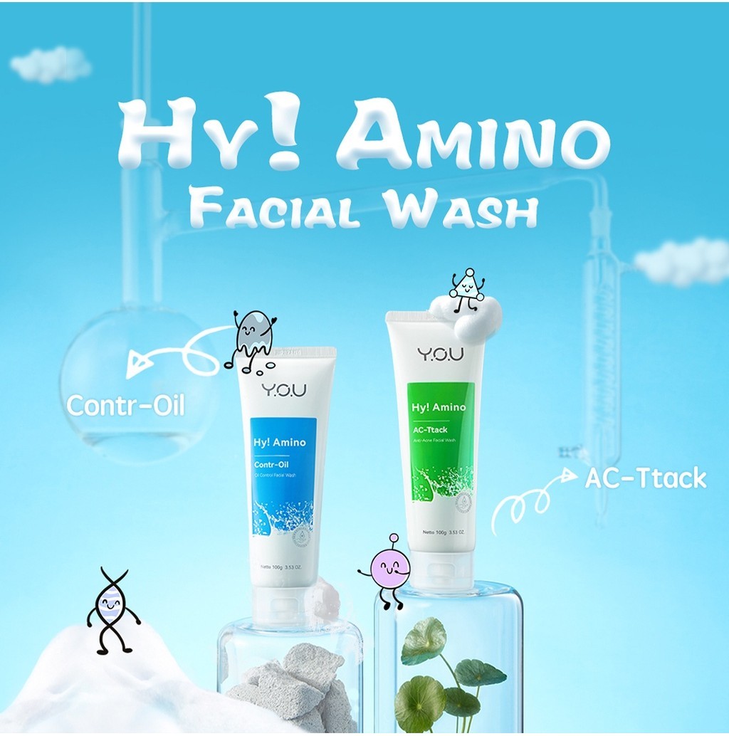 Y.O.U Hy! Amino AC-Ttack Anti-Acne Facial Wash | 5D Hyaluronic Acid ...