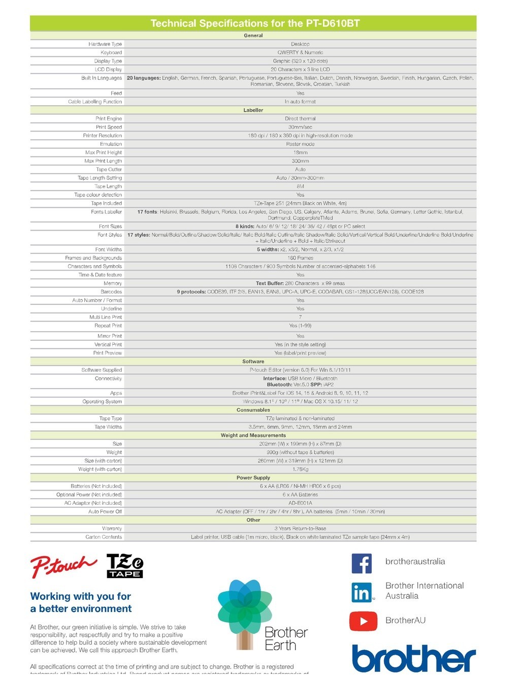 Brother PT-D610BT Label Printer D610 | Shopee Philippines