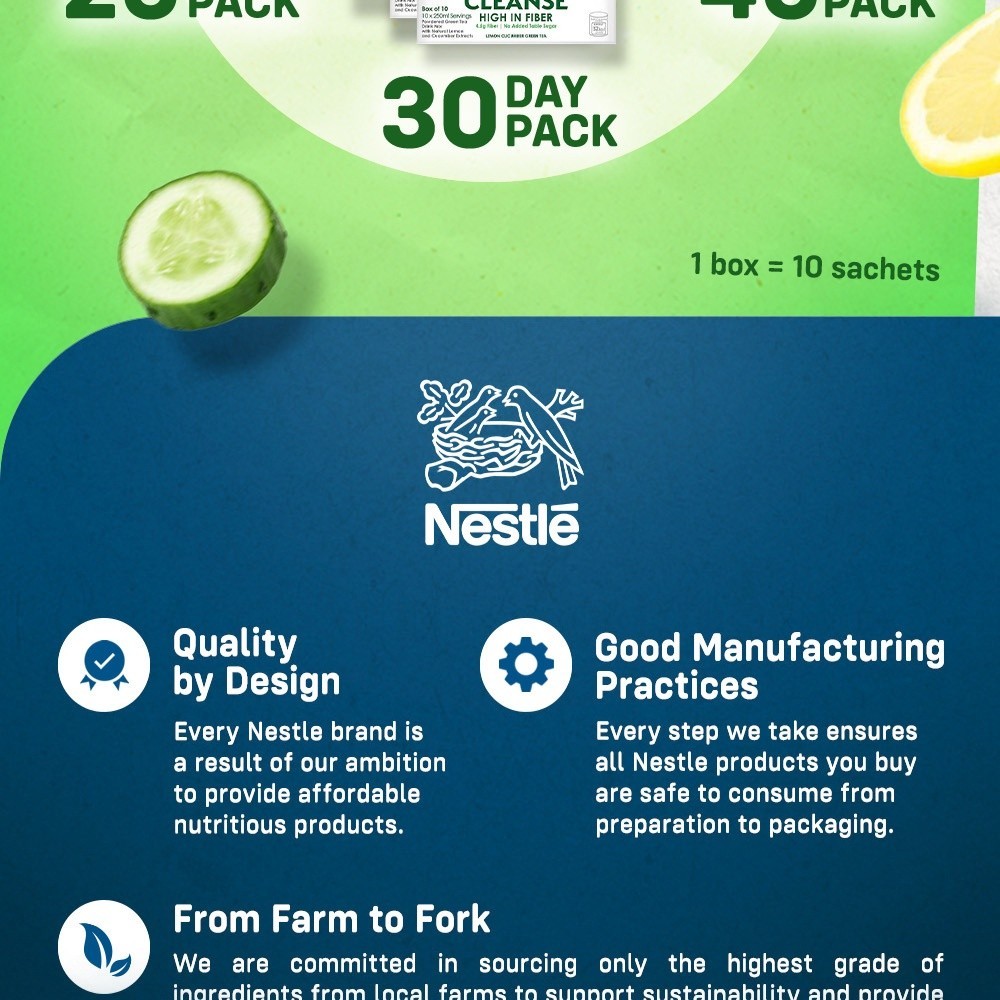 Nestea Cleanse Lemon Cucumber Powdered Green Tea with Fiber 250ml ...