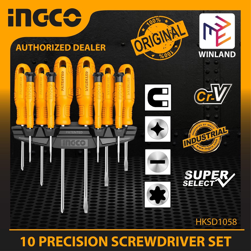 Ingco by Winland 10PCS Screwdriver and Precision Screw driver Set (SS ...