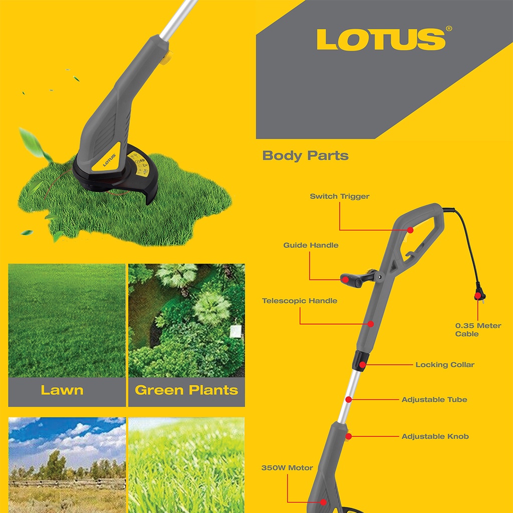 Lotus Grass Trimmer 350W | ST350X - Lawn And Garden Tools | Shopee ...