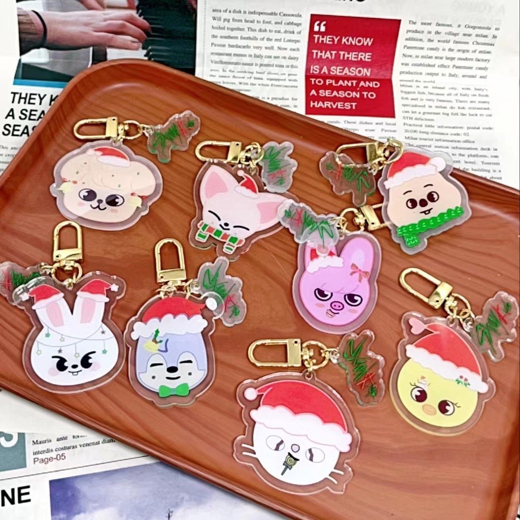 Kpop Idol StrayKids Christmas Collection Acrylic Key Ring Keychain ...