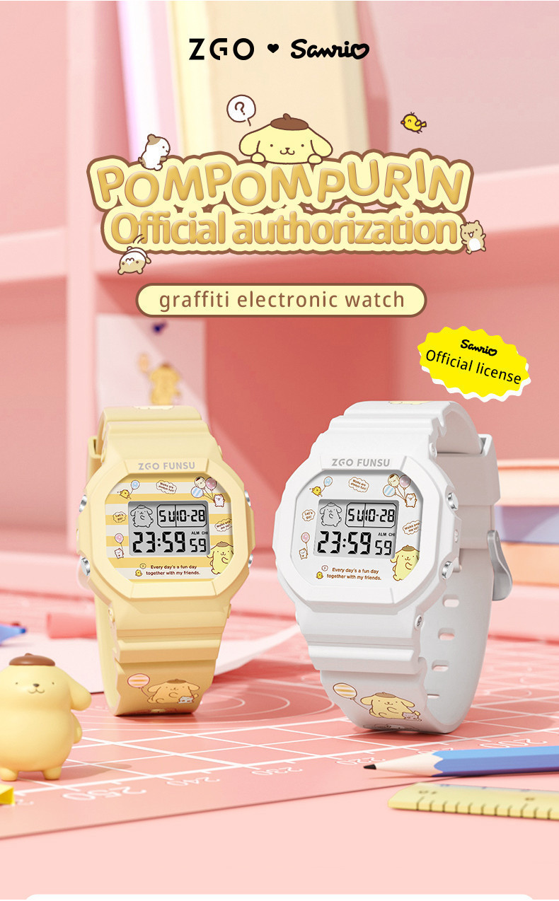 ZGO x Sanrio Pompompurin Watch For Kids Boys Girls Electronic ...
