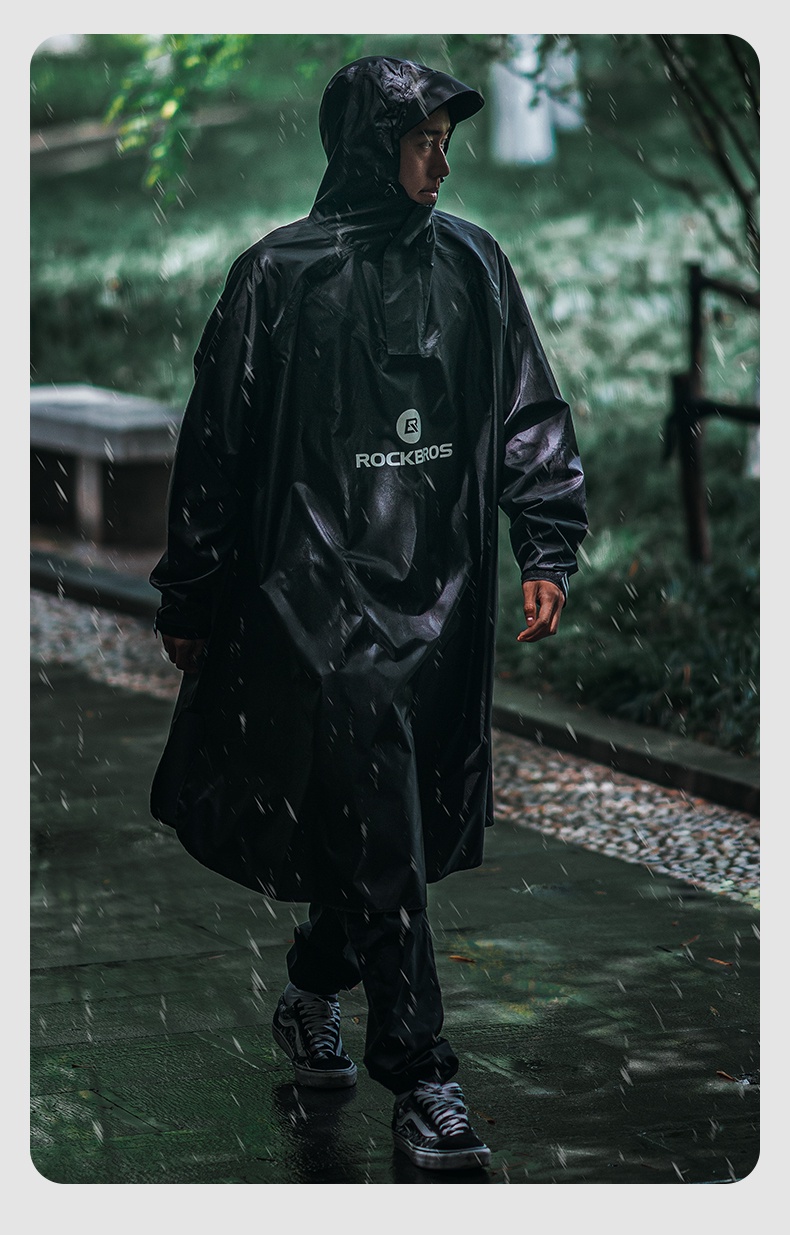 Local Delivery ROCKBROS Rain Coat Electric Bike Men And Women Polyester ...