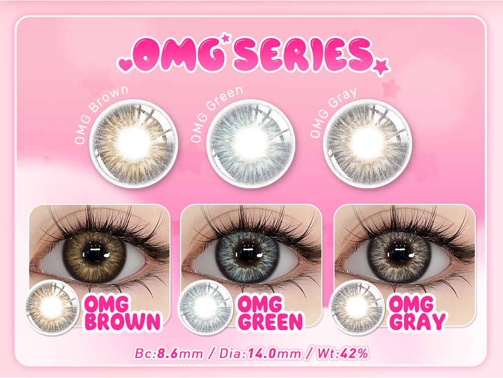 UYAAI OMG Brown Contact Lens 1Pair\2pcs Contact Set Eyes Drop 10ml and ...