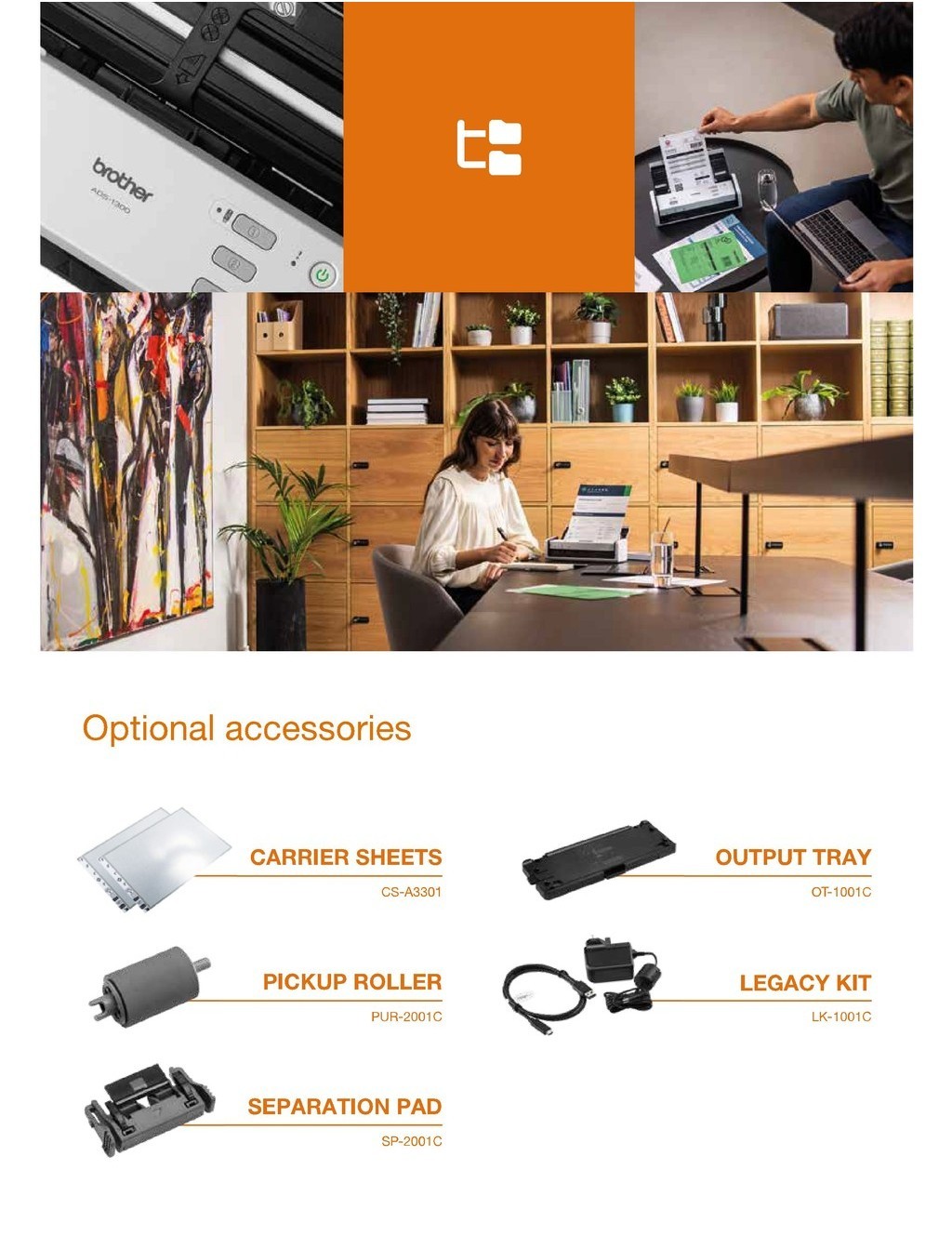 Brother ADS-1350W Portable Document Scanner ADS 1350 ADS1350 ADS1350W ...
