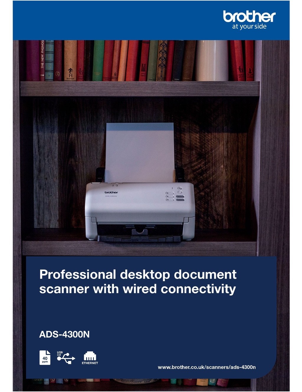 Brother ADS-4300N Professional Desktop Document Scanner ADS 4300 ...
