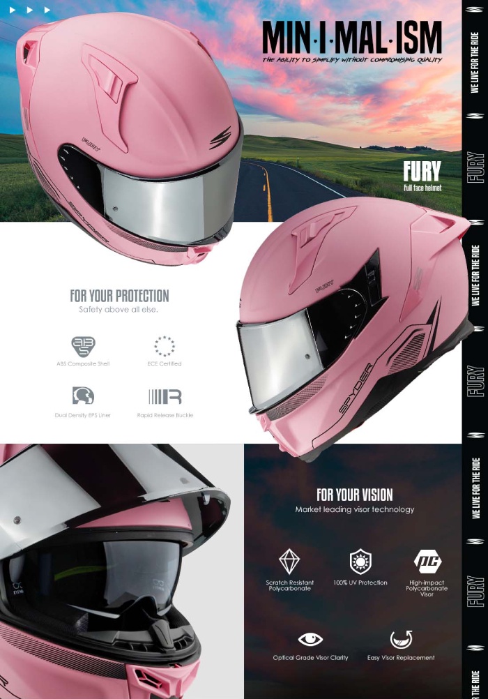 Spyder Fury S0V2 - Full Face Helmet with Dual Visor (Free Clear Visor ...