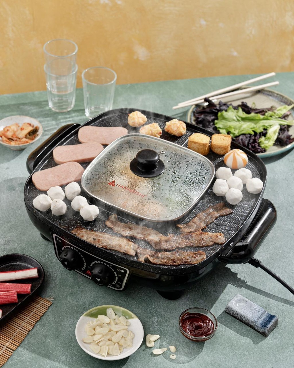 Hanabishi by Winland Non Stick Hot Pot BBQ Barbeque Griller Grill ...