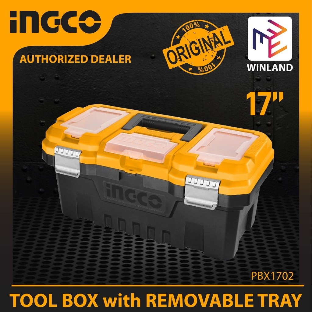Ingco by Winland Plastic Tool Box Case Organizer with Removable Tray ...