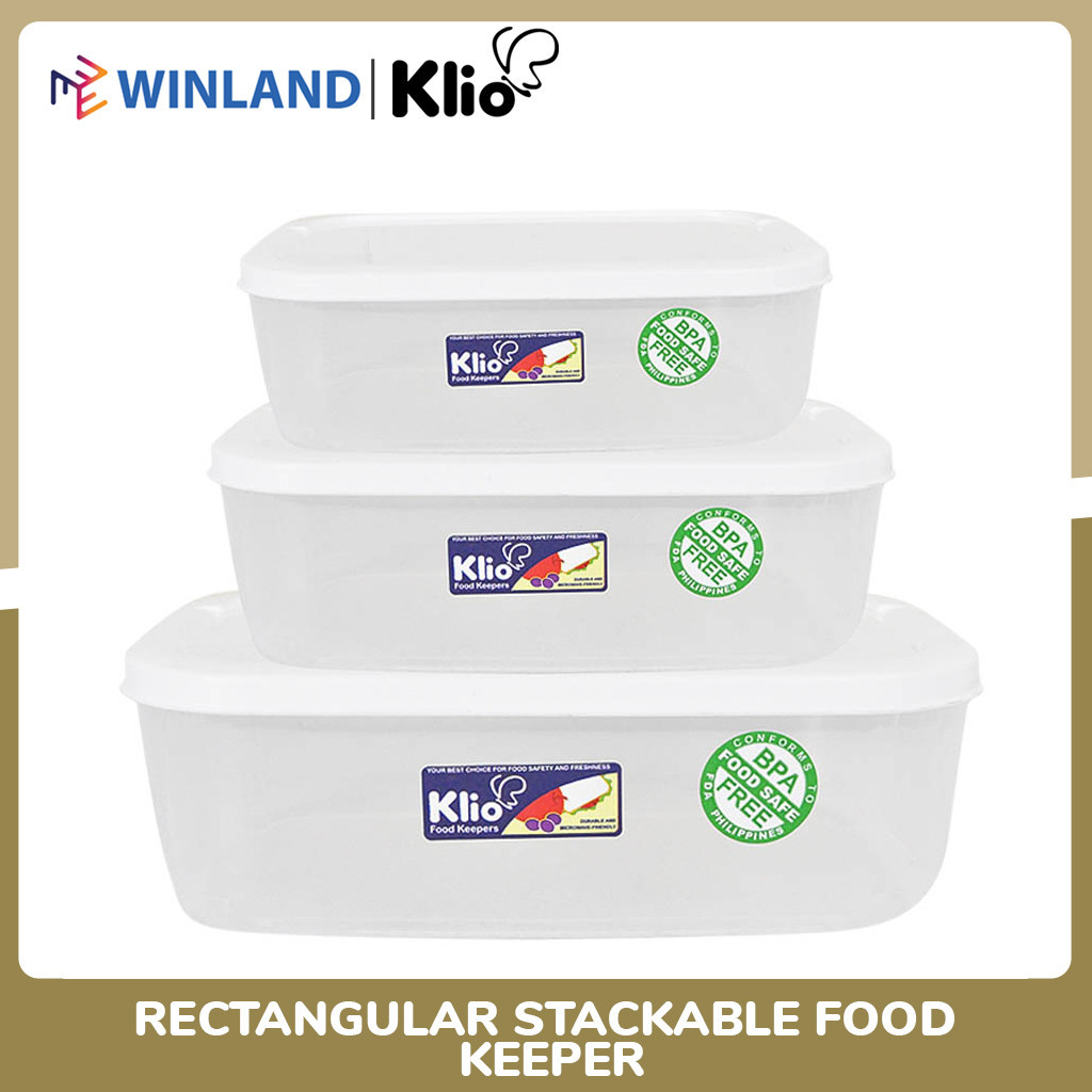 Klio by Winland Rectangular Stackable Food Keeper Kitchenware Container ...