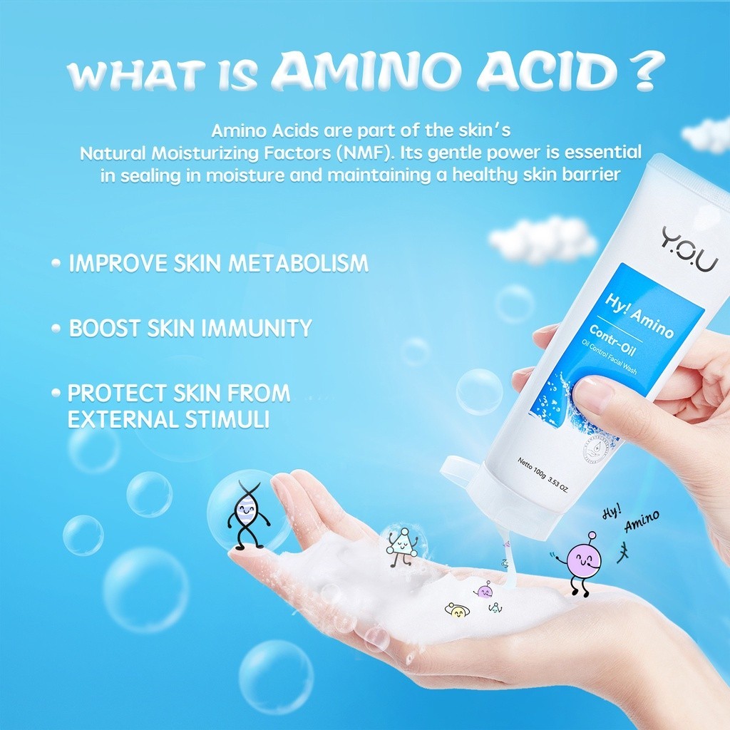 Y.O.U Hy! Amino Contr-Oil Oil Control Facial Wash | 5D Hyaluronic Acid ...