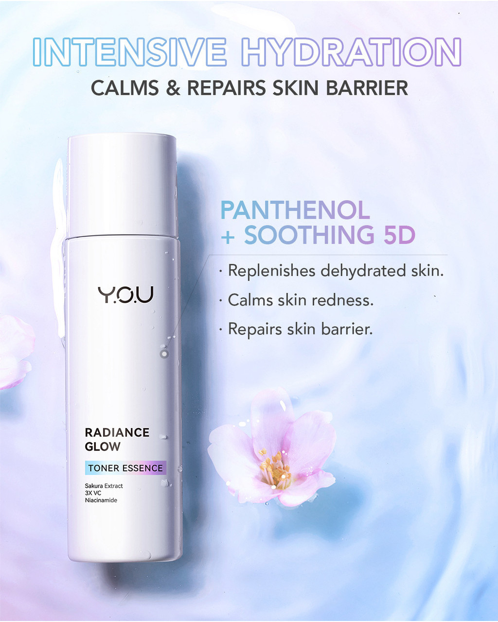 Y.O.U Radiance Glow Toner Essence | Sakura Extract Vitamin C | Hydrates ...