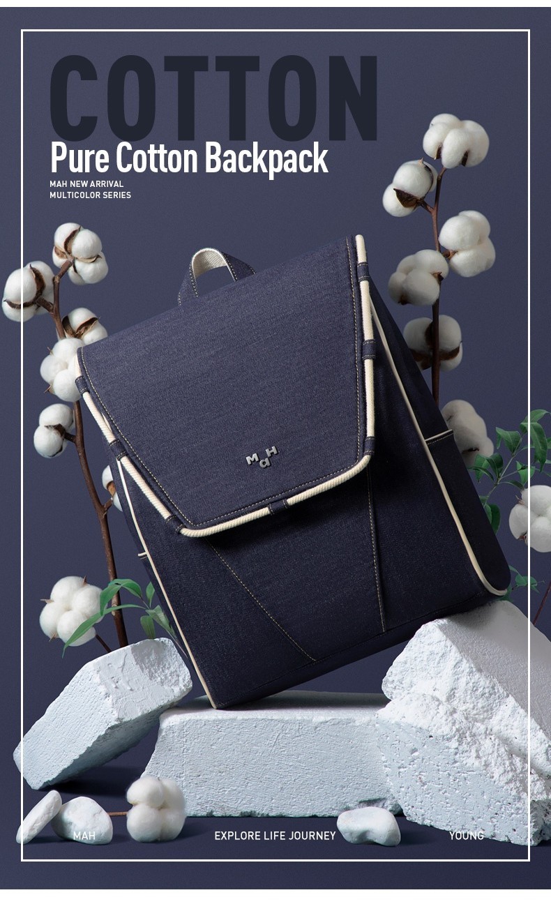 MAH Young Denim Women Laptop Backpack Korean Style Shoulder Bag Large ...