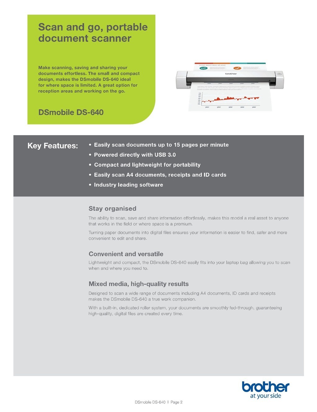 Brother DS-640 Portable Document Scanner DS640 | Shopee Philippines