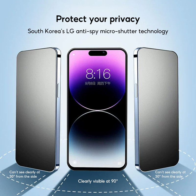TBTIC Ceramics Matte Anti Spy Privacy Screen Protector For IPhone 16 15 ...