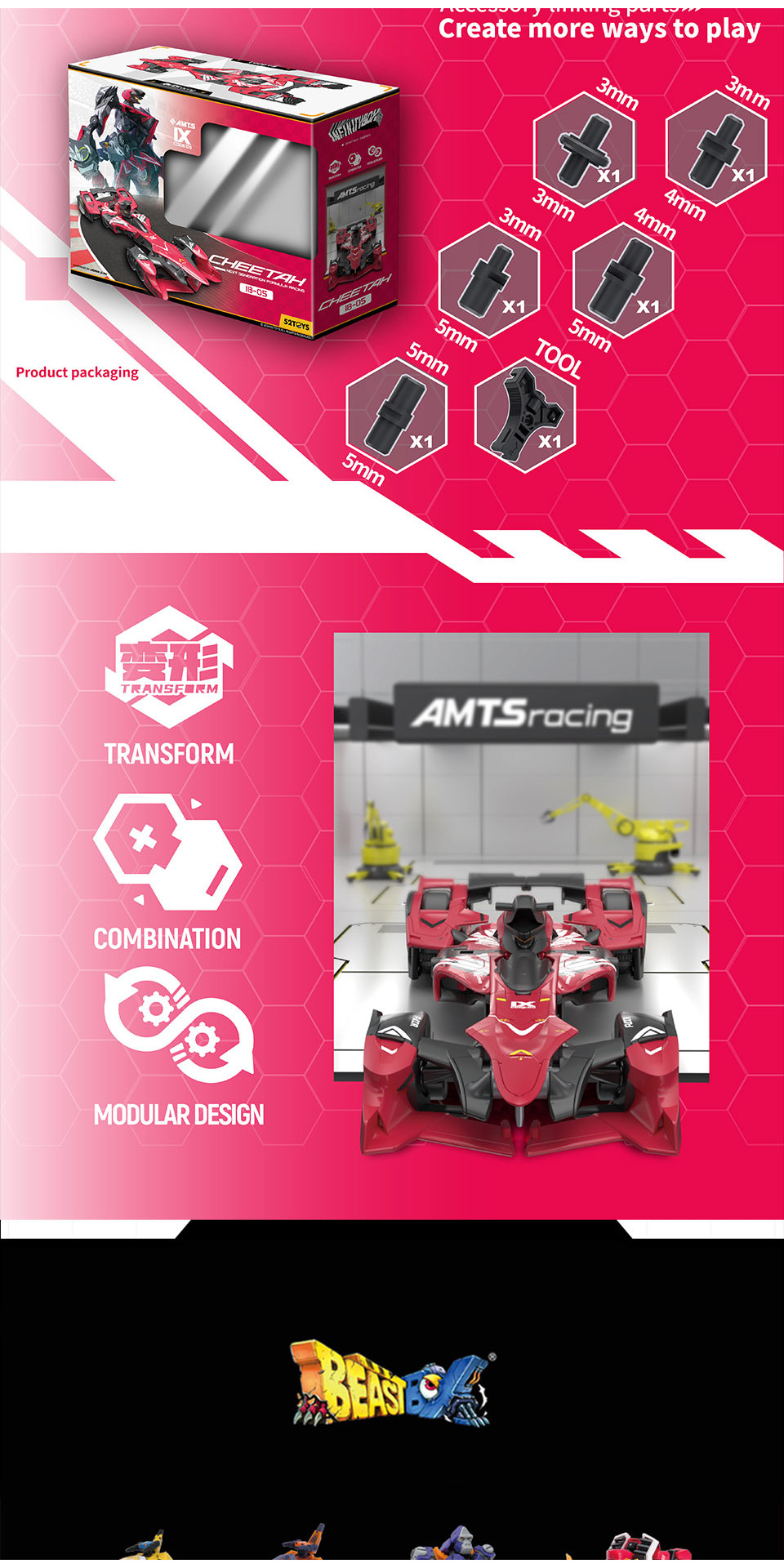 52TOYS Infinitybox IB-05 Cheetah Mecha Deformation Action Figure ...