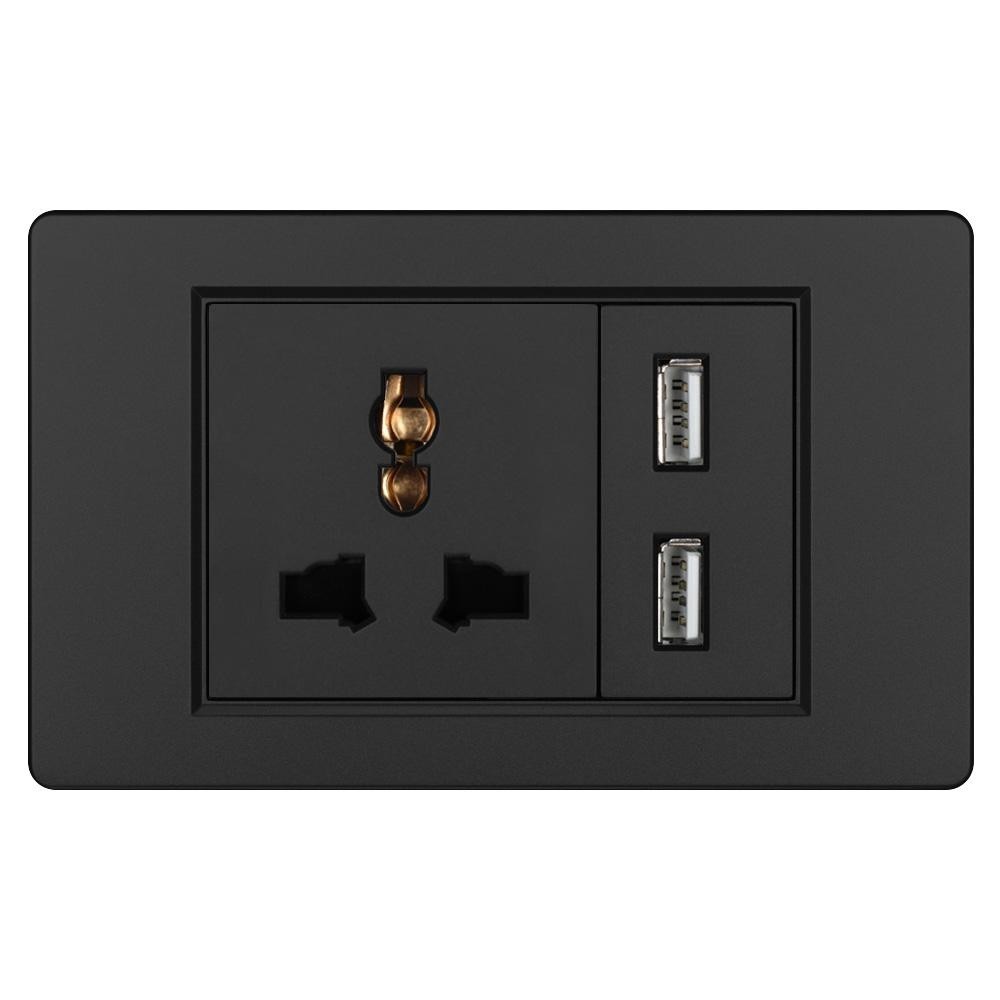 VISWE usb socket wall socket universal socket 3 pin socket black socket white socket grey socket ...