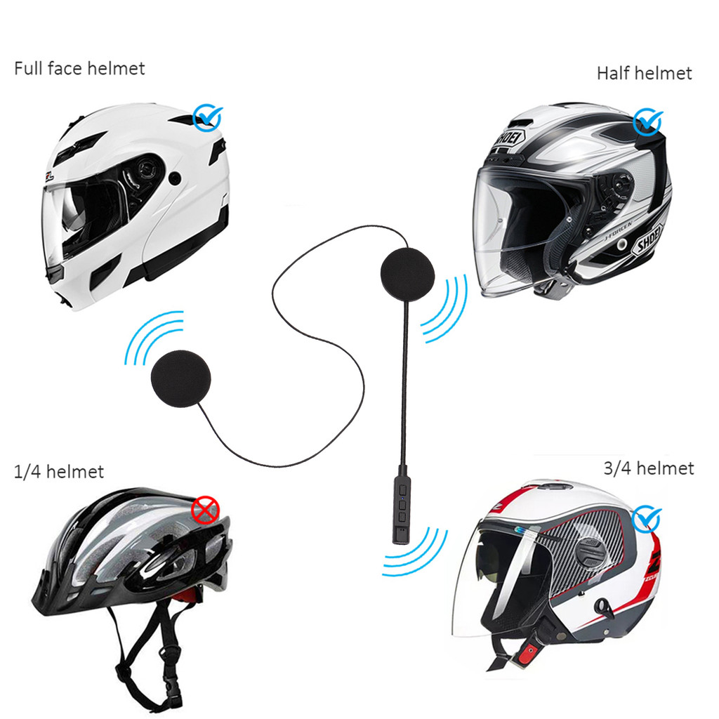 [COD]Wireless BT Headphones Motorbike Intercom Helmet Music Headset ...