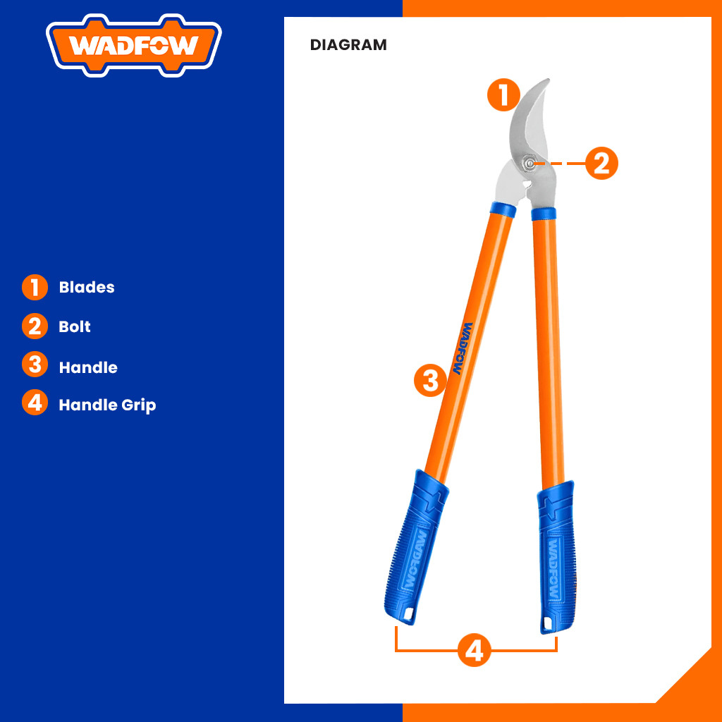 WADFOW Carbon Steel Lopper Pruning Shears For Garden Tool 24 Inches ...