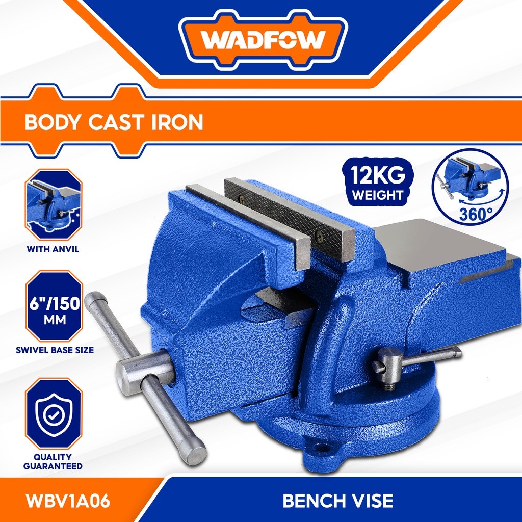 Wadfow Bench Vise Gato With Anvil Tape 6"/150Mm | Shopee Philippines