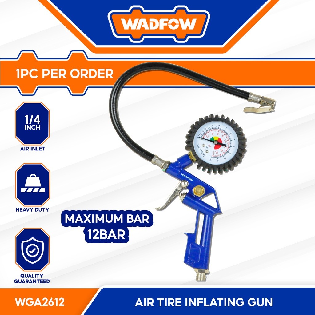 Wadfow 12bar(174psi) Air Tire Inflator / Inflating Gun WGA2612 (WHT ...