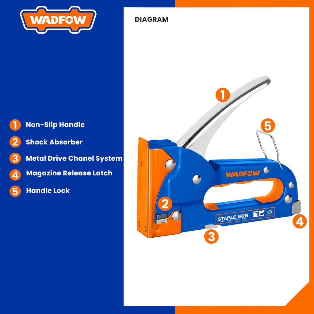 Wadfow 4-14mm Industrial Grade Gun Tacker Staple Tacker | Shopee ...