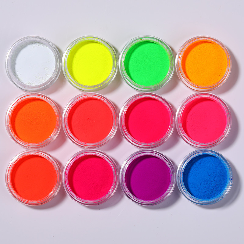 UR SUGAR 12 Boxes Neon Nail Powder Fluorenscence Powder Pigment Glitter ...