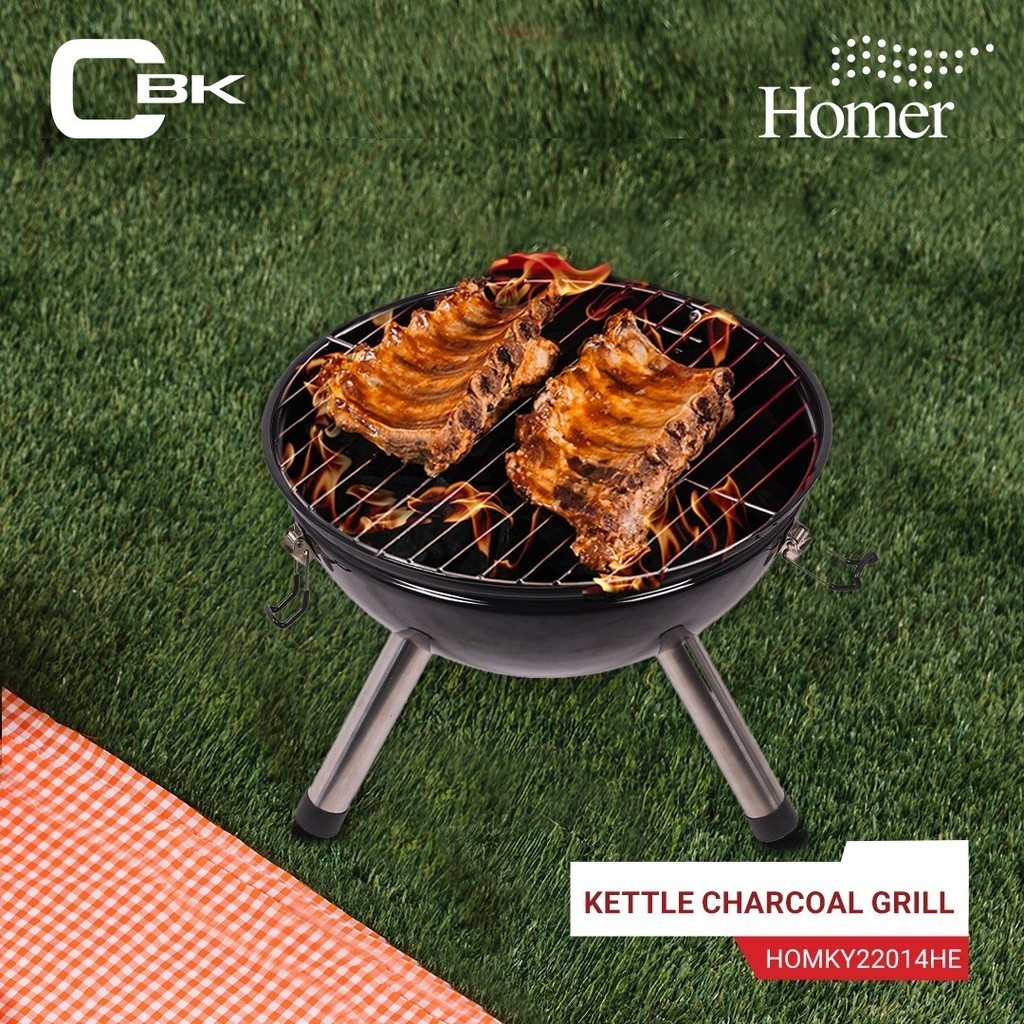 HOMER HOMKY22014HE Luxury Kettle Grill Ideal for Outdoor and Indoor ...