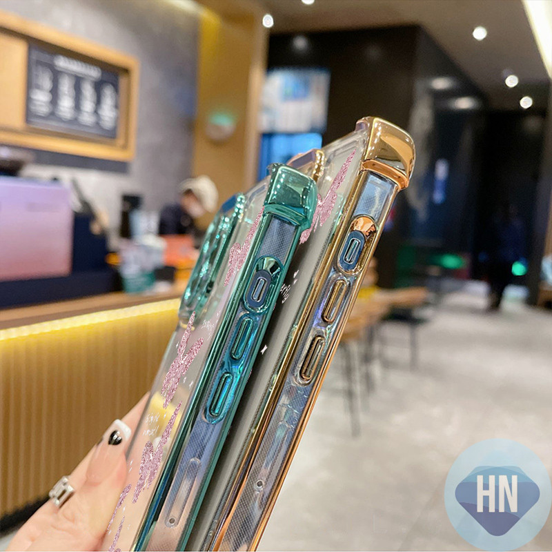 Casing OPPO A3S A12E A1K phone case Gem butterfly four corner airbag ...