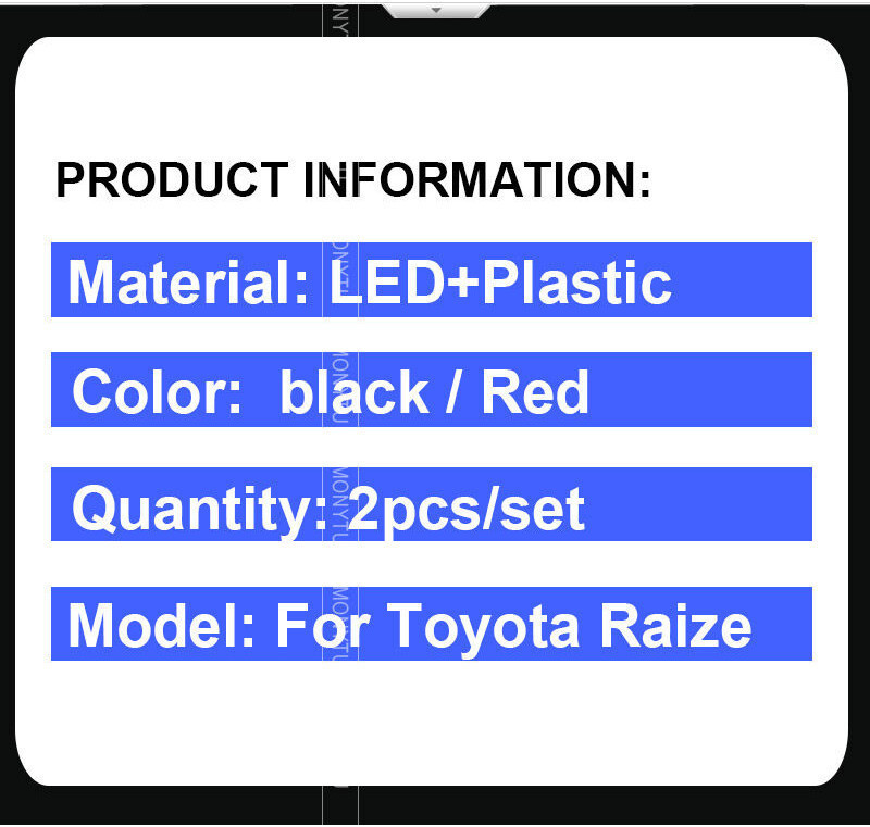For Toyota Raize （2020-Present） Car Lights Led Rear Bumperlight Fog ...