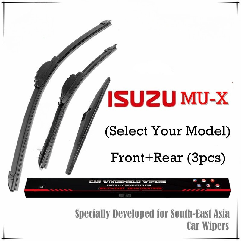 (Front+Rear 3pcs) ISUZU MUX Wiper Blade Set for 2013-2023 (Select Your ...